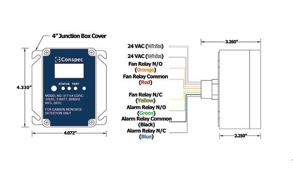Parking Garage Carbon Monoxide Detector 911154-1 CO VC